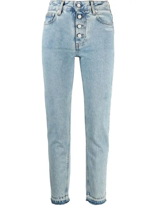 Off-White High-waisted Straight-leg Jeans - Blue