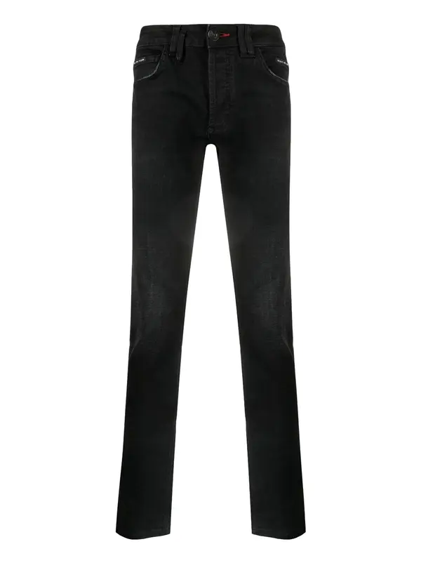 Philipp Plein Straight Stonewashed Jeans - Black