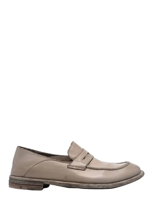 Officine Creative Pebbled Buffalo Leather Loafers - Neutrals