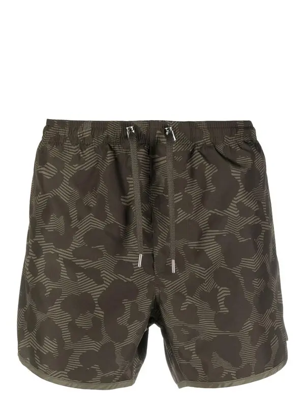 Neil Barrett Leopard-print Swim Shorts - Green