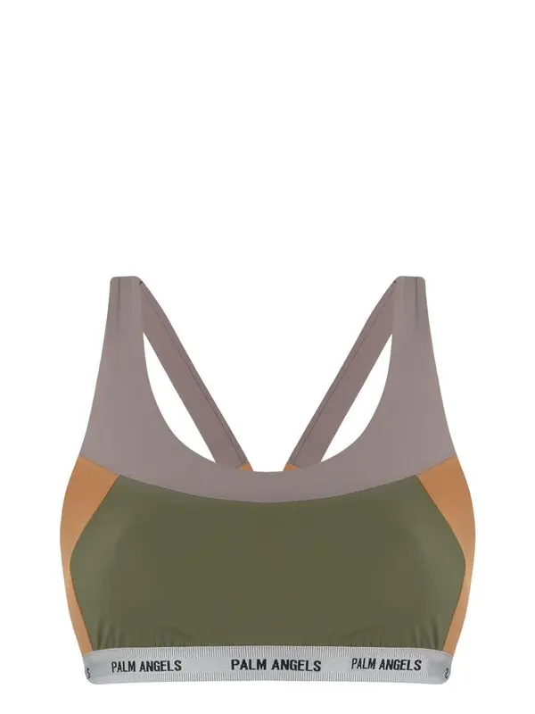 Palm Angels Colour-block Panelled Sports Bra - Grey