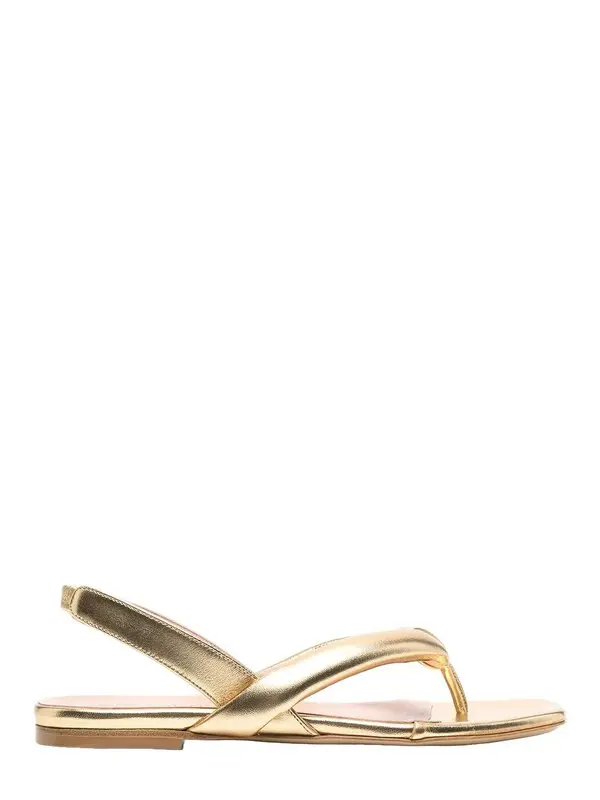 GIABORGHINI Thong Strap Slingback Sandals - Gold