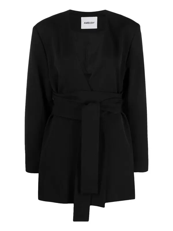 AMBUSH Asymmetric-hem Belted Blazer - Black
