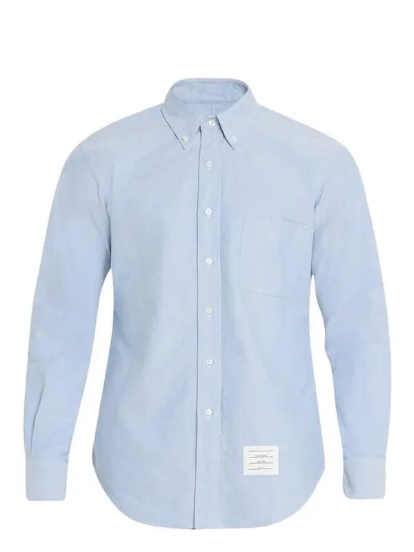 Thom Browne Classic Sport Shirt W/ Stripes - Light Blue