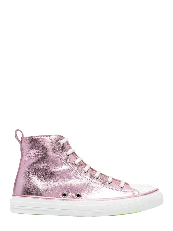 Philipp Plein Megastar Laminated High-top Sneakers - Pink