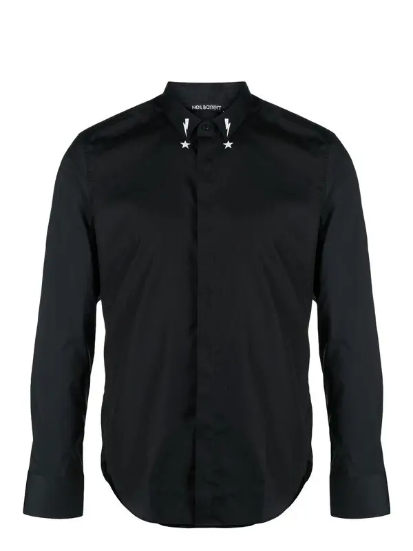 Neil Barrett Star Bolt-print Shirt - Black
