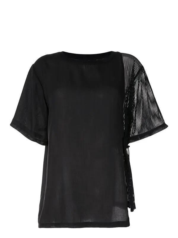 HACULLA. Sheer Short-sleeve T-shirt - Black