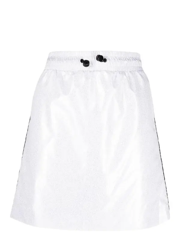 CHIARA FERRAGNI Logo Print Drawstring Skirt - Silver