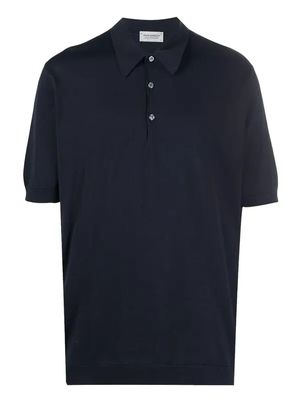 John Smedley Short-sleeve Polo Shirt - Blue