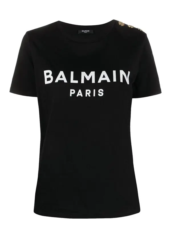 Balmain Logo-print Cotton T-shirt - Black