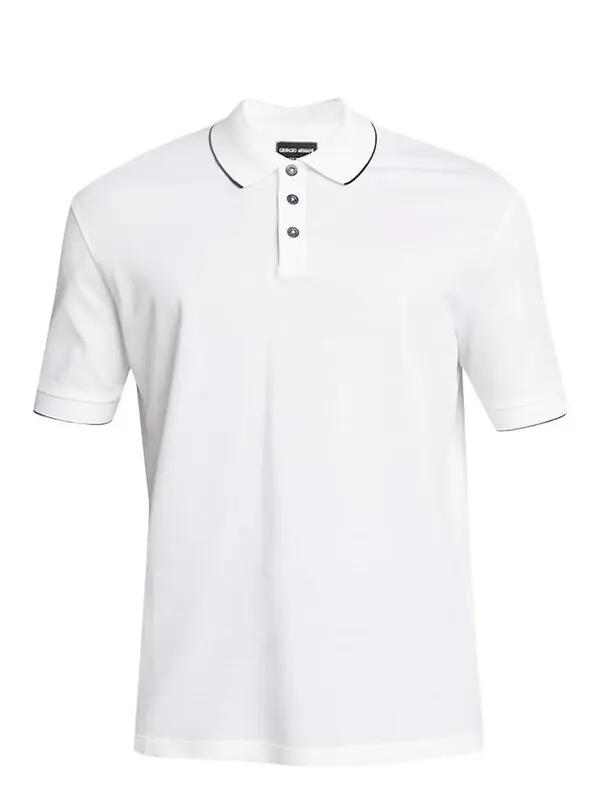 Giorgio Armani Tipped Polo Shirt - White