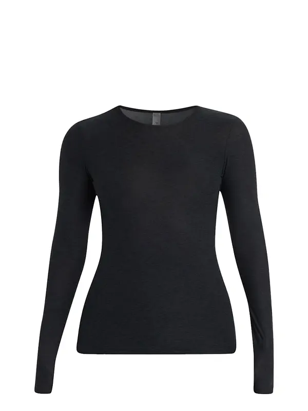 Beyond Yoga Classic Crew Pullover With Thumbholes - Black