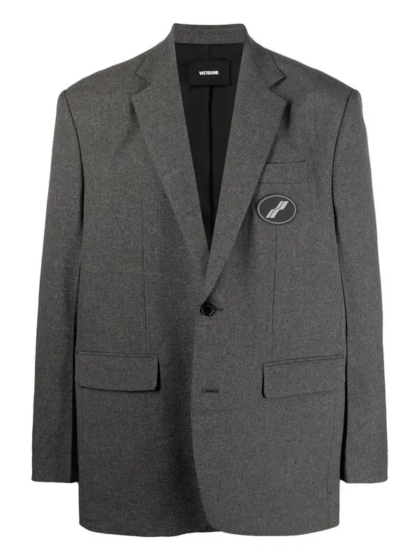 We11Done Notched-lapels Single-breasted Blazer - Grey