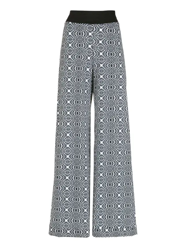 AMIR SLAMA Printed Wide-leg Trousers - Black