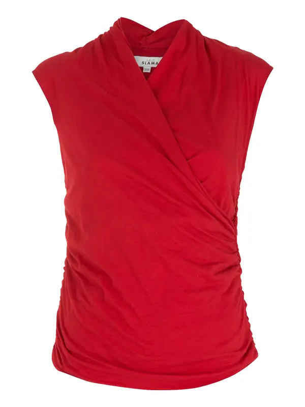 AMIR SLAMA Draped Blouse - Red