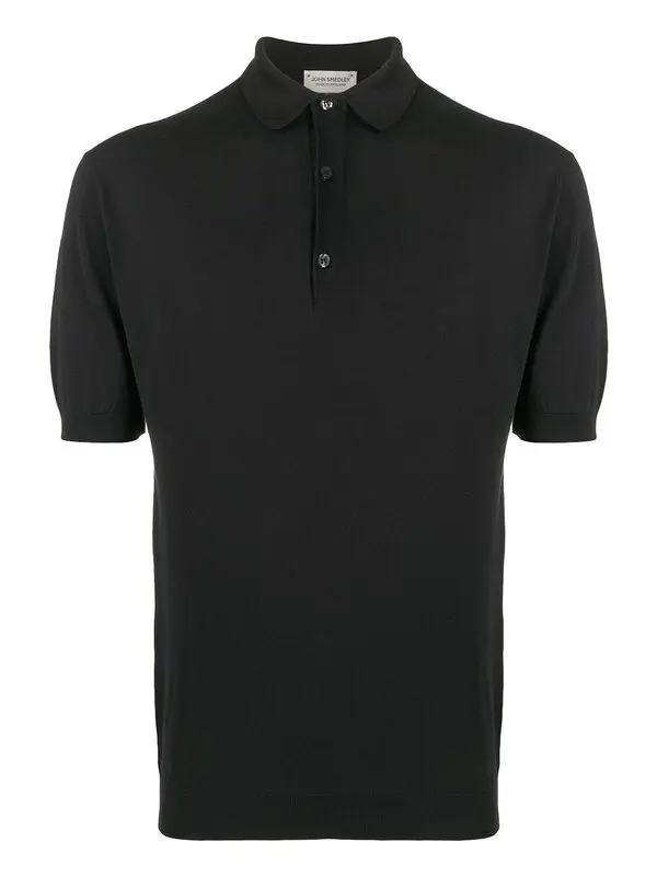 John Smedley Short Sleeve Polo Shirt - Black