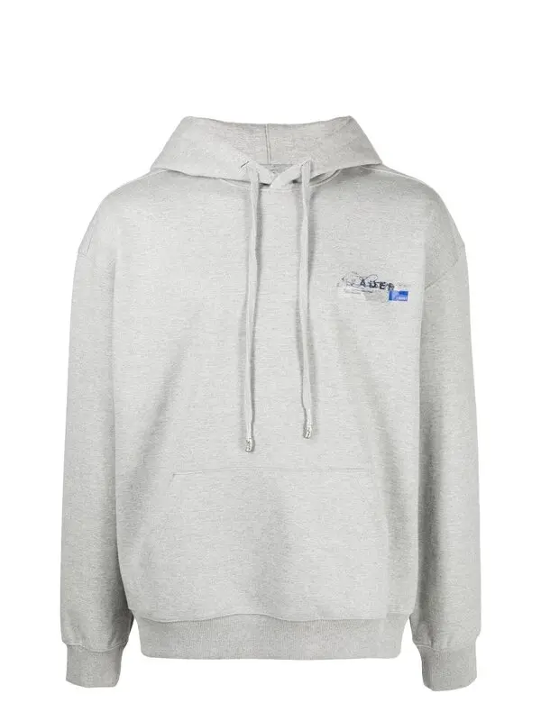 ADER ERROR Cotton-blend Logo Print Hoodie - Grey