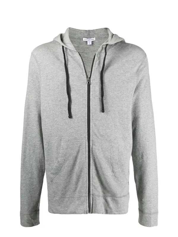 JAMES PERSE Vintage Cotton Zip-front Hoodie - Grey