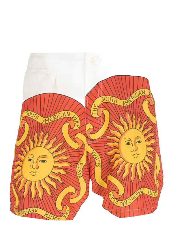 AMIR SLAMA Sol Print Shorts - White