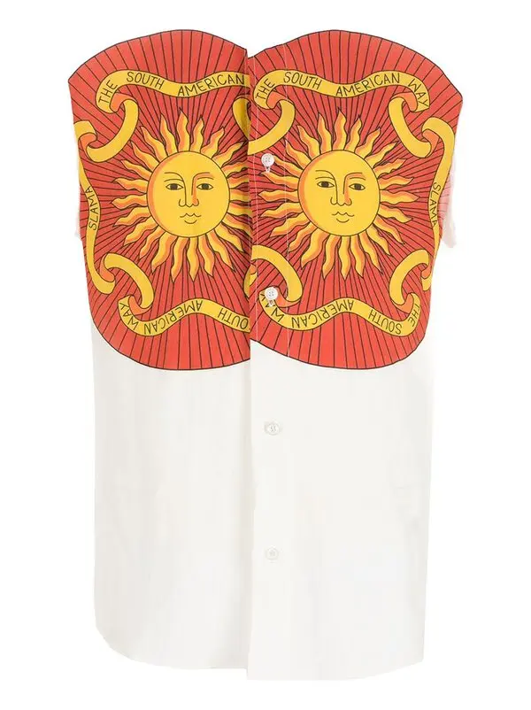 AMIR SLAMA Print Sol Short Sleeves Shirt - White
