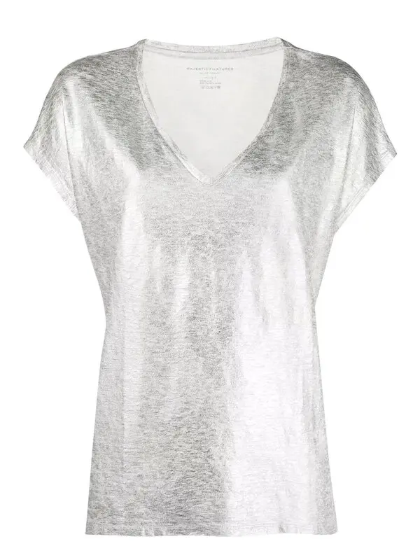 Majestic Filatures Metallic Coated T-shirt - Grey