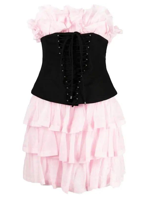 Philosophy Di Lorenzo Serafini Corset Ruffle Dress - Pink