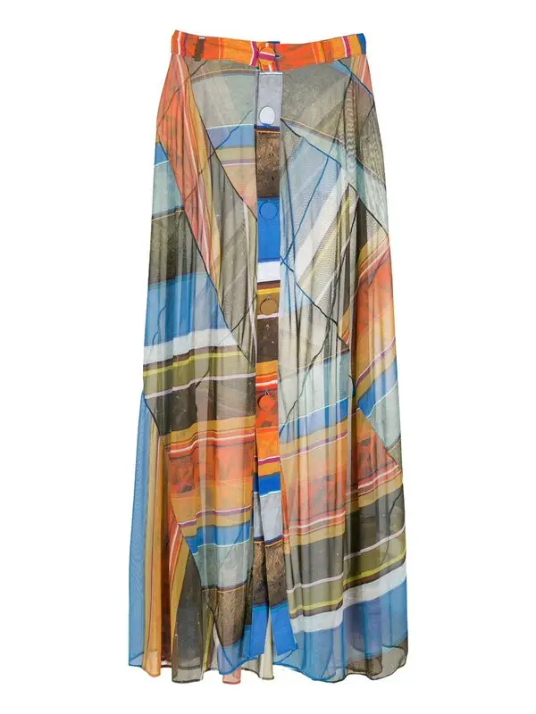 AMIR SLAMA Printed Silk Maxi Skirt - Multicolour