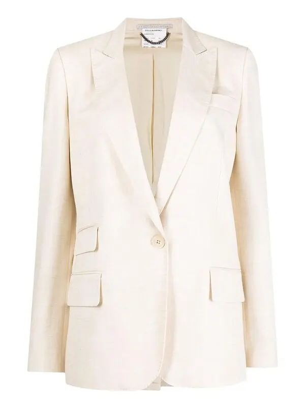 Stella McCartney Single-breasted Peak Lapel Blazer - Neutrals