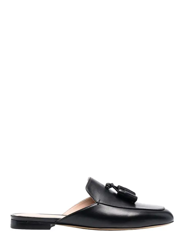 SCAROSSO Giorgina Tassel Detail Mules - Black