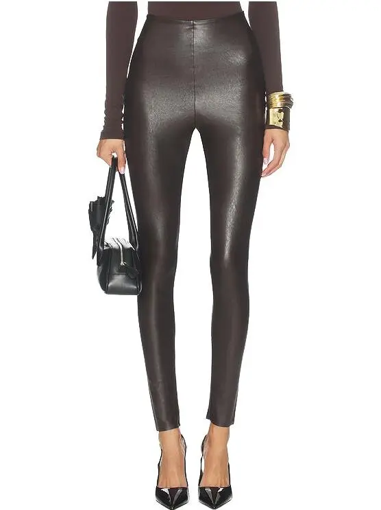 Commando Faux Leather Legging In Brown - Espresso