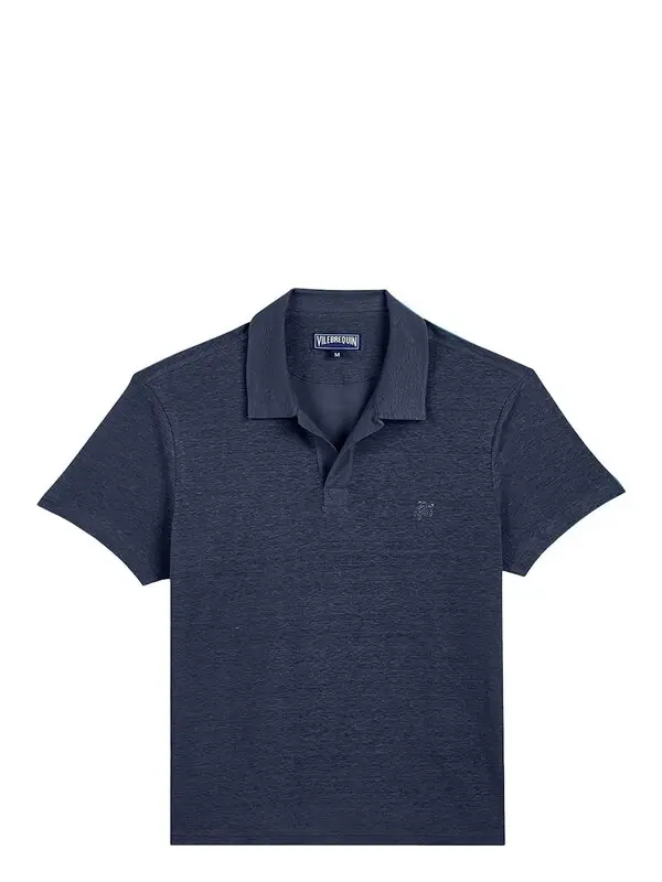 Vilebrequin Pyramid Linen Polo Shirt - Navy