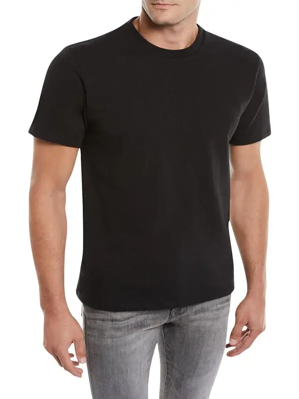 FRAME Heavyweight Cotton Crewneck Classic Fit T-shirt - Black