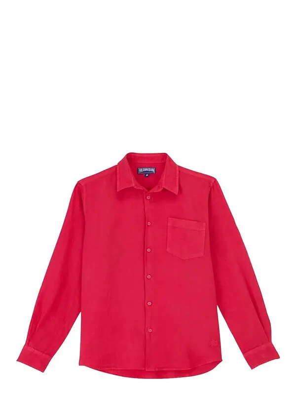Vilebrequin Caroubis Solid Linen Sport Shirt - Jasberry