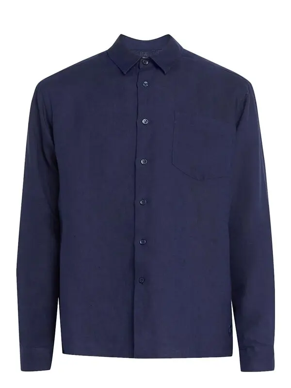 Vilebrequin Caroubis Linen Pocket Sport Shirt - Navy