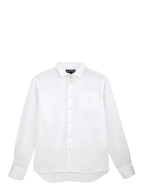 Vilebrequin Caroubis Linen Pocket Sport Shirt - White