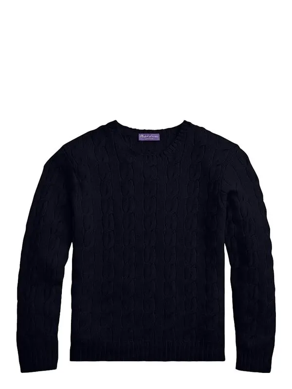 Ralph Lauren Purple Label Cashmere Cable-knit Crewneck Sweater - Navy