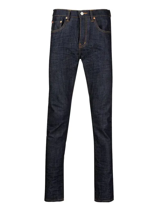 PURPLE BRAND Mid-rise Tapered Jeans - Black