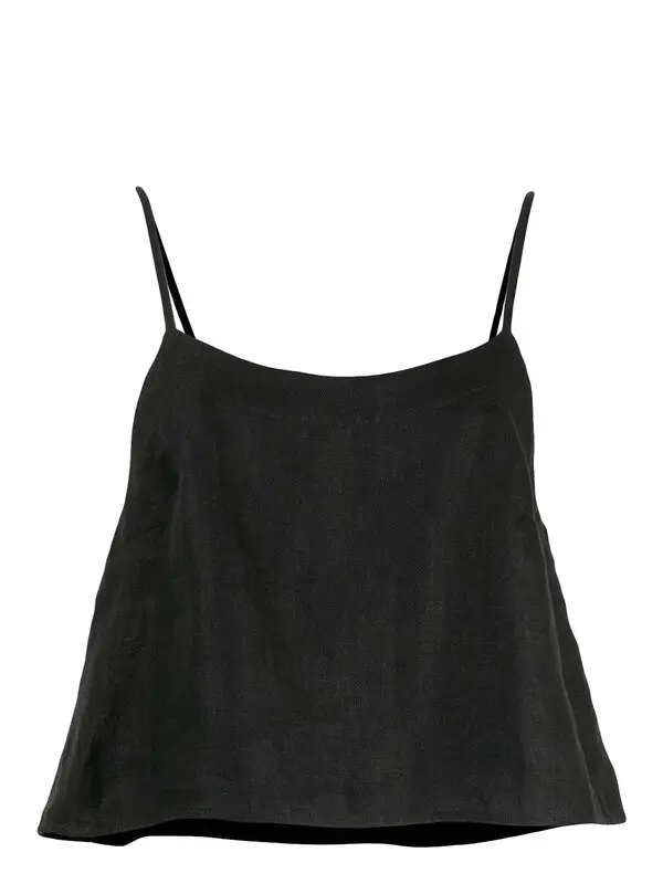Bondi Born Flared Cropped Slip Top - Black