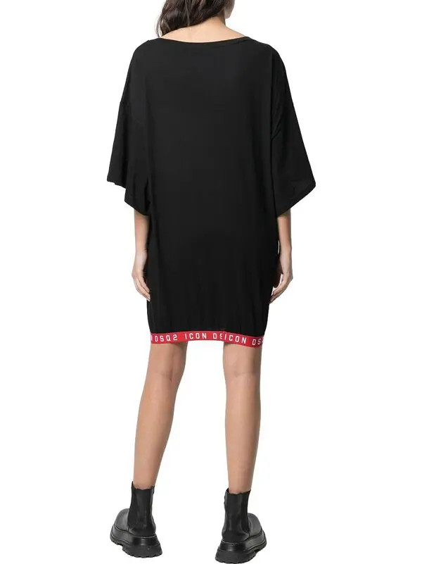 Dsquared2 Logo Trim Maxi T-shirt Dress - Black