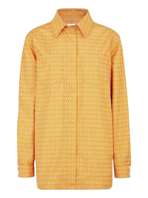Fendi Long-sleeved Ff-print Shirt - Orange