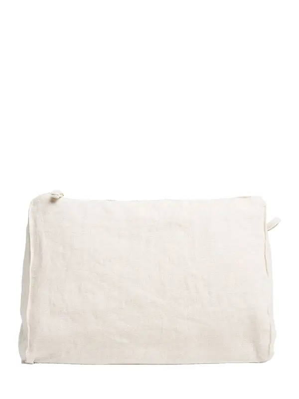 ONCE MILANO Zip-up Linen Wash Bag - Neutrals