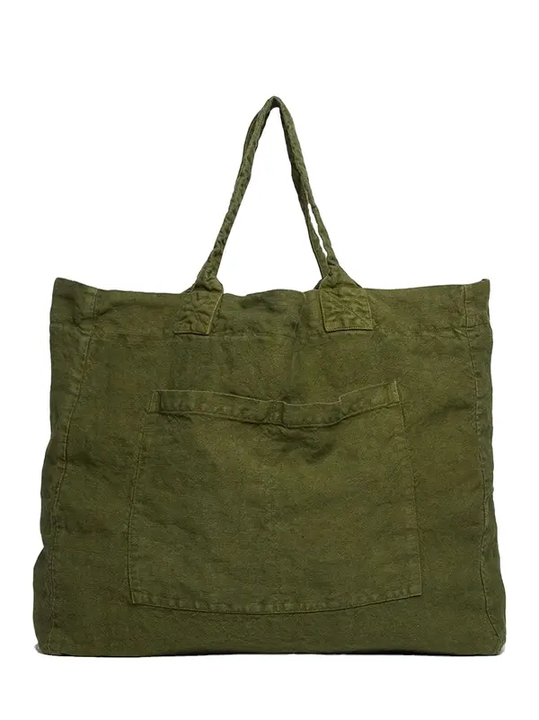 ONCE MILANO Linen Tote - Green