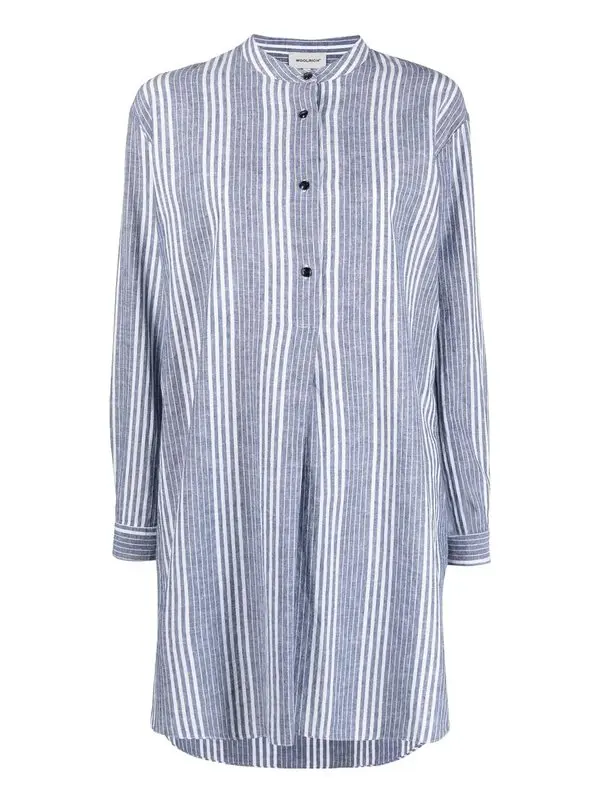 Woolrich Striped Long Sleeve Shirt - Blue