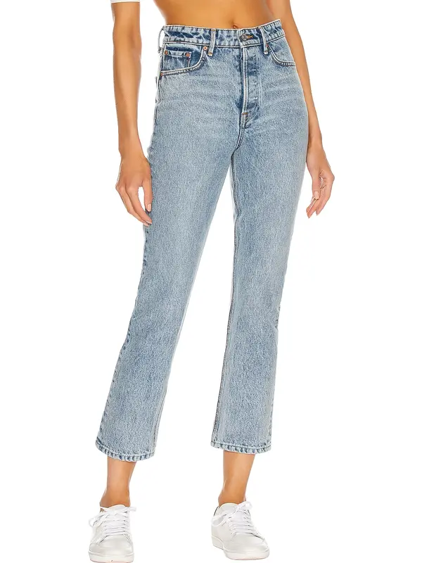 GRLFRND Karolina High-rise Straight Crop Jeans - Larchmont