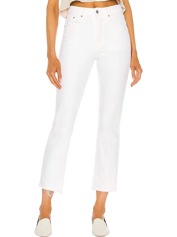 GRLFRND Karolina High-rise Straight Crop Jeans - Brentwood