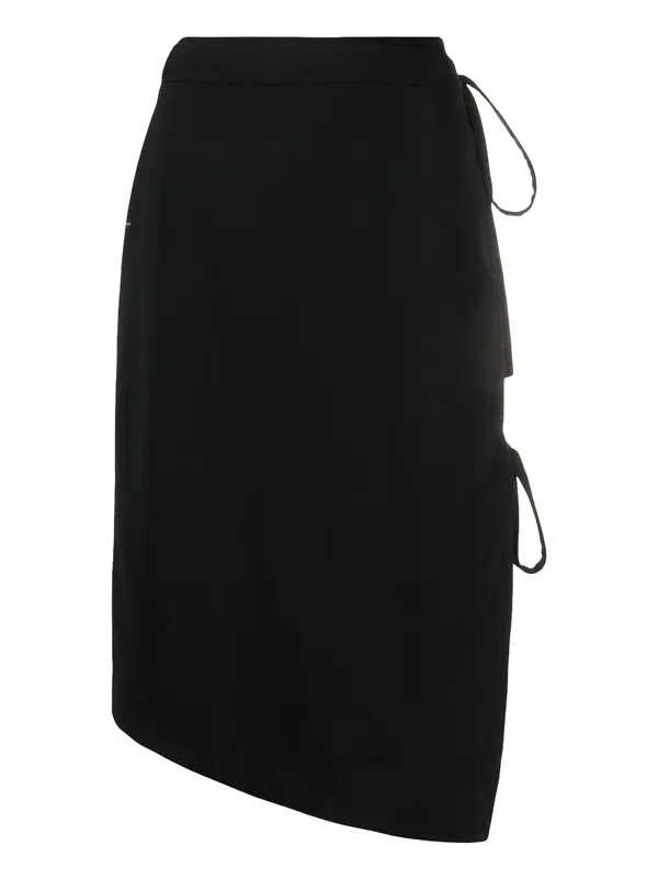 Off-White Tie-fastening Asymmetric Skirt - Black