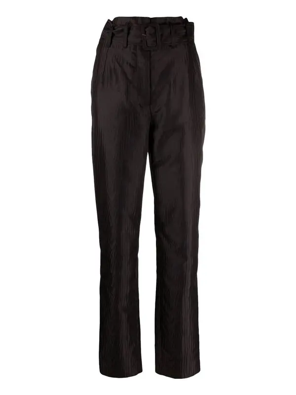 ROTATE BY BIRGER CHRISTENSEN High-waist Belted Trousers - Black