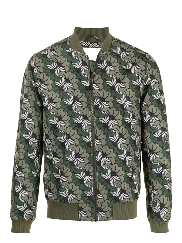 PORTS V Abstract-print Bomber Jacket - Green
