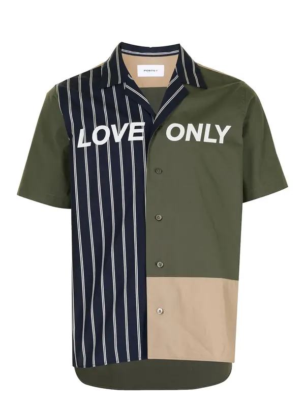 PORTS V Love Only' Printed Shirt - Green