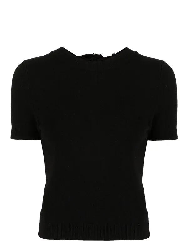 Cecilie Bahnsen Ruffle-trim T-shirt - Black